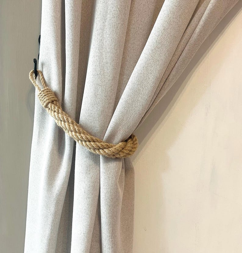 Jute Rope Curtain Tieback – Natural & Rustic Home Decor - Etsy