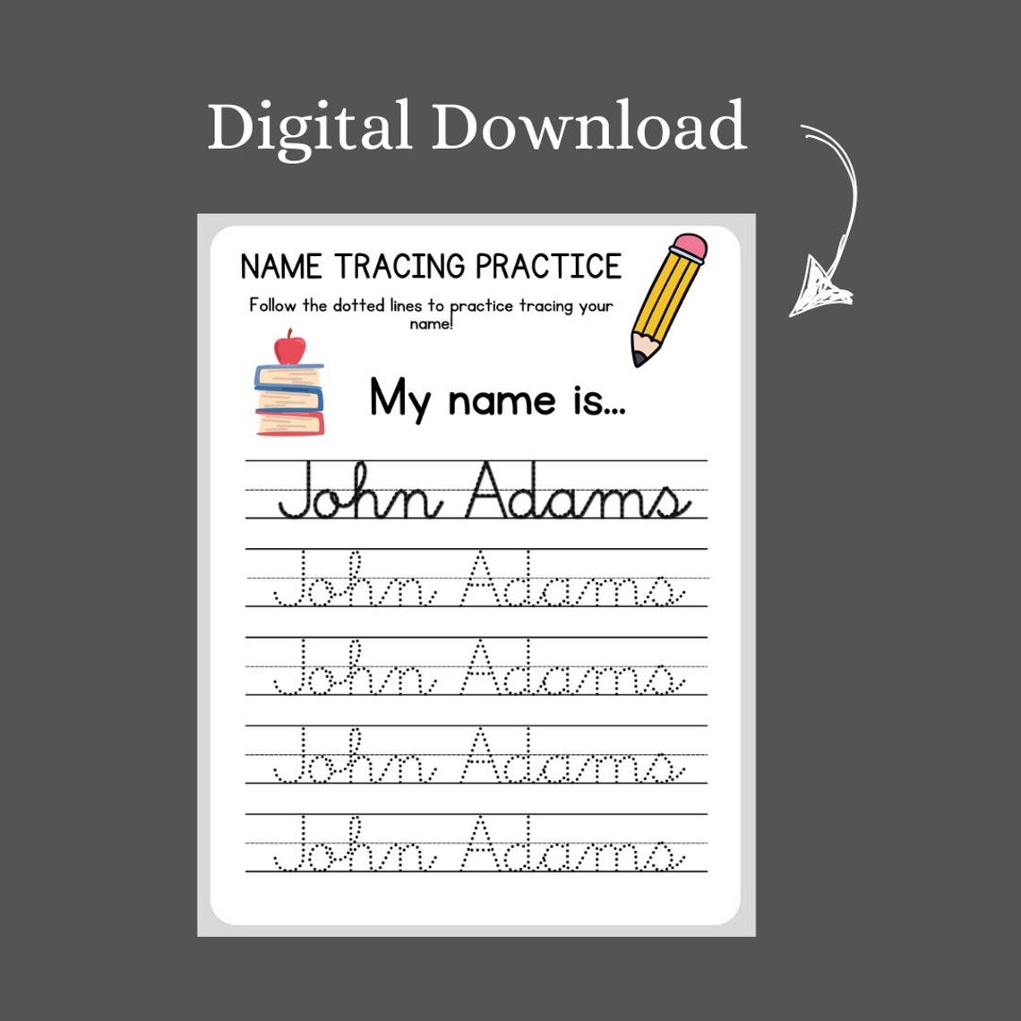 Custom Cursive Name Tracing Worksheet: Personalized Practice (printable ...