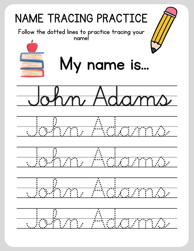 Custom Cursive Name Tracing Worksheet: Personalized Practice (printable ...