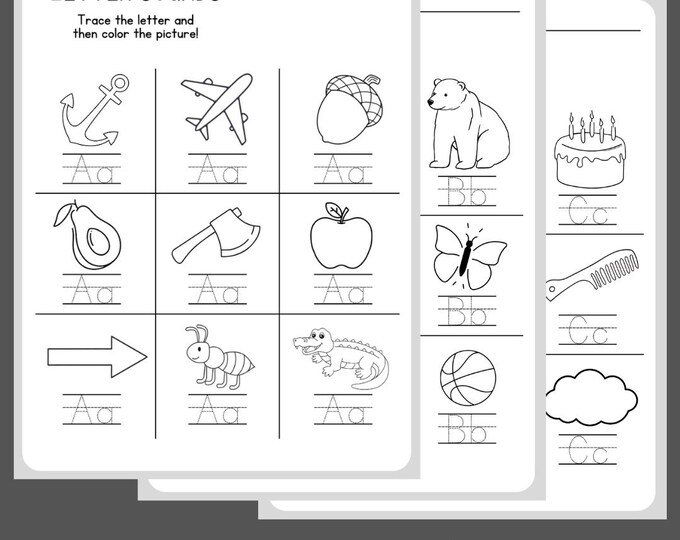 Alphabet Letter Sounds Tracing & Coloring Printable | ABC Phonics ...