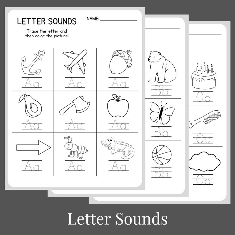Alphabet Letter Sounds Tracing & Coloring Printable | ABC Phonics ...