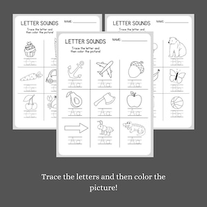 Alphabet Letter Sounds Tracing & Coloring Printable | ABC Phonics ...