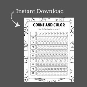 Count and Color Worksheet | Printable Numbers Activity | Fun Math ...