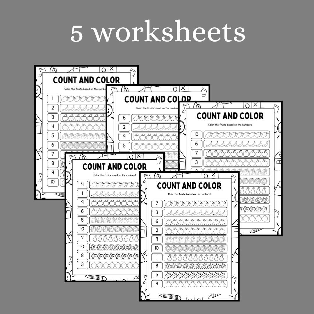 Count and Color Worksheet | Printable Numbers Activity | Fun Math ...