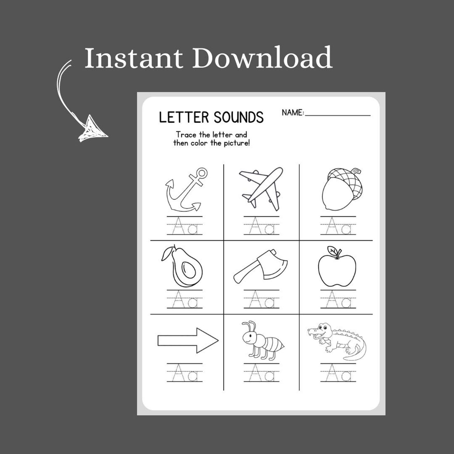 Alphabet Letter Sounds Tracing & Coloring Printable | ABC Phonics ...