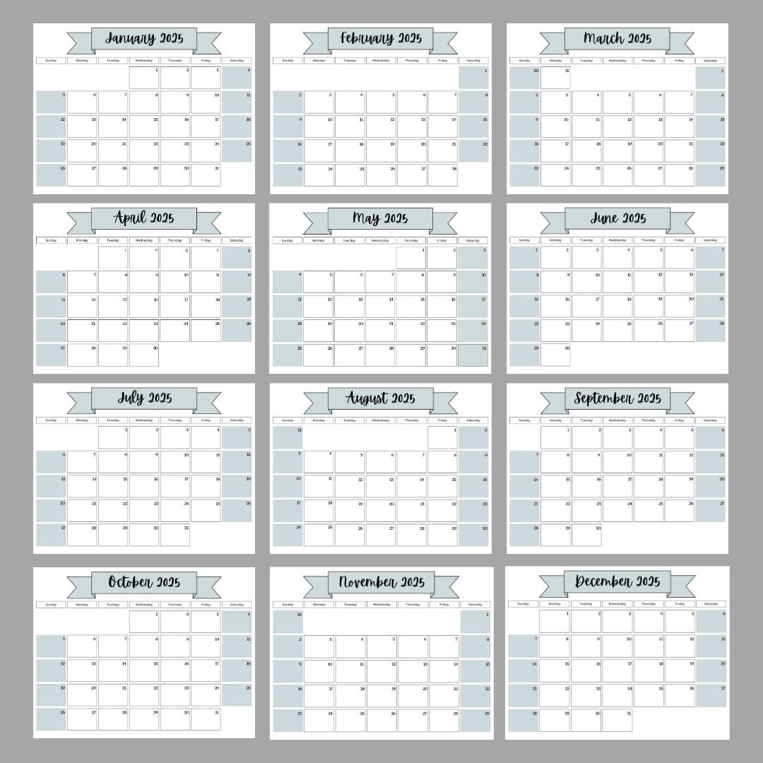 Digital Calender for 2025 | Simple Calender | Wall Calender PDF ...