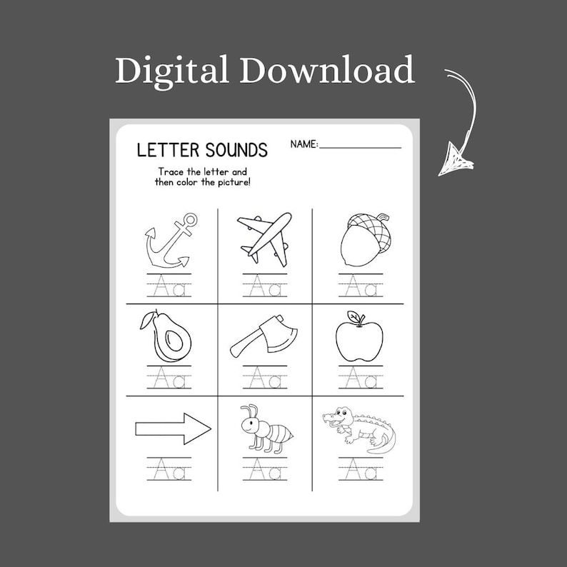 Alphabet Letter Sounds Tracing & Coloring Printable | ABC Phonics ...