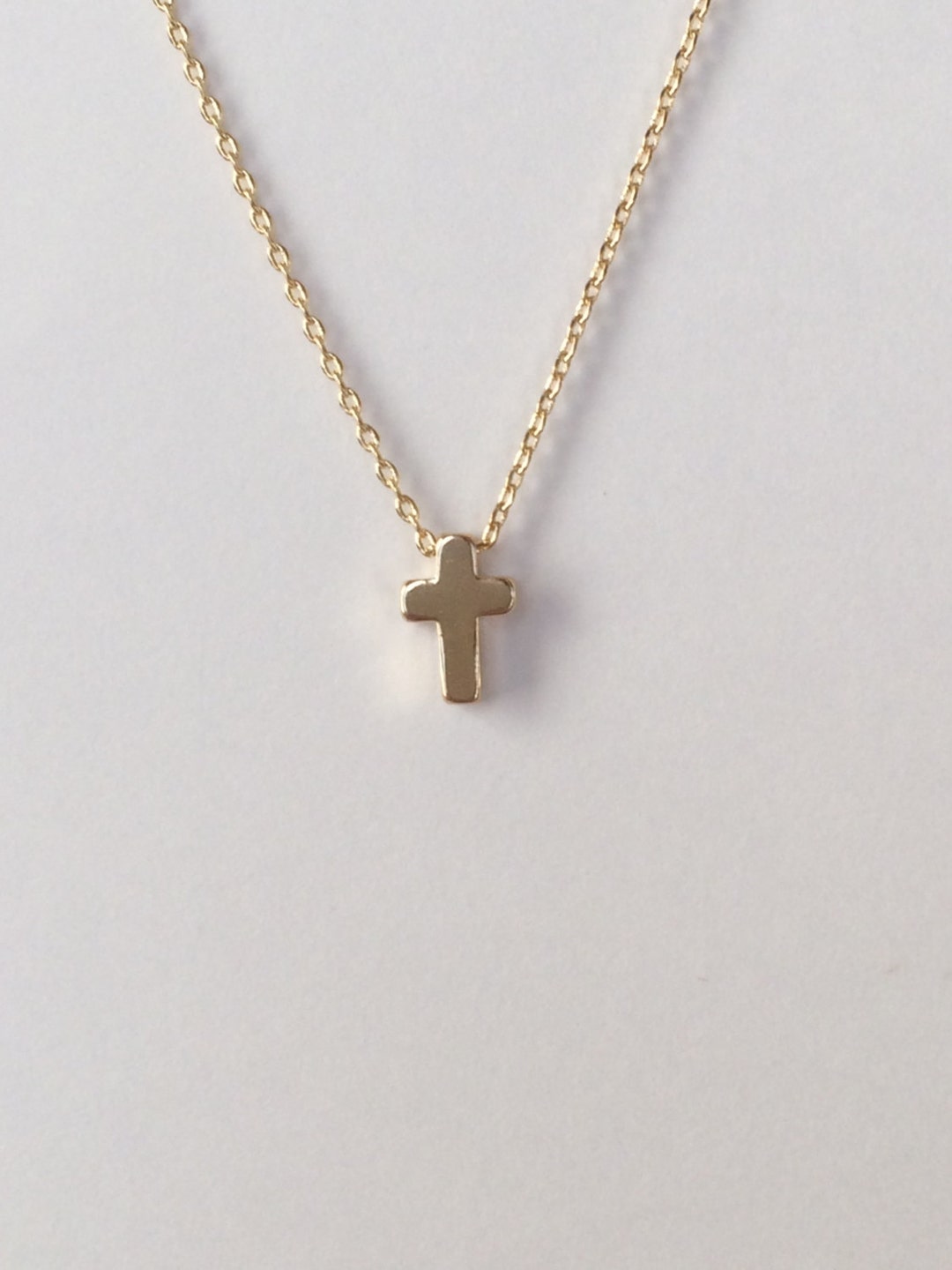 Tiny Gold Cross Necklace...small Cross Necklace...bridal Party Jewelry ...