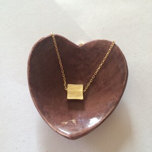Tiny Gold Square Necklace...silver Square Necklace...bridal Party ...