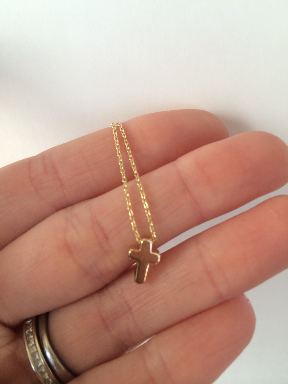 Tiny Gold Cross Necklace...small Cross Necklace...bridal Party - Etsy