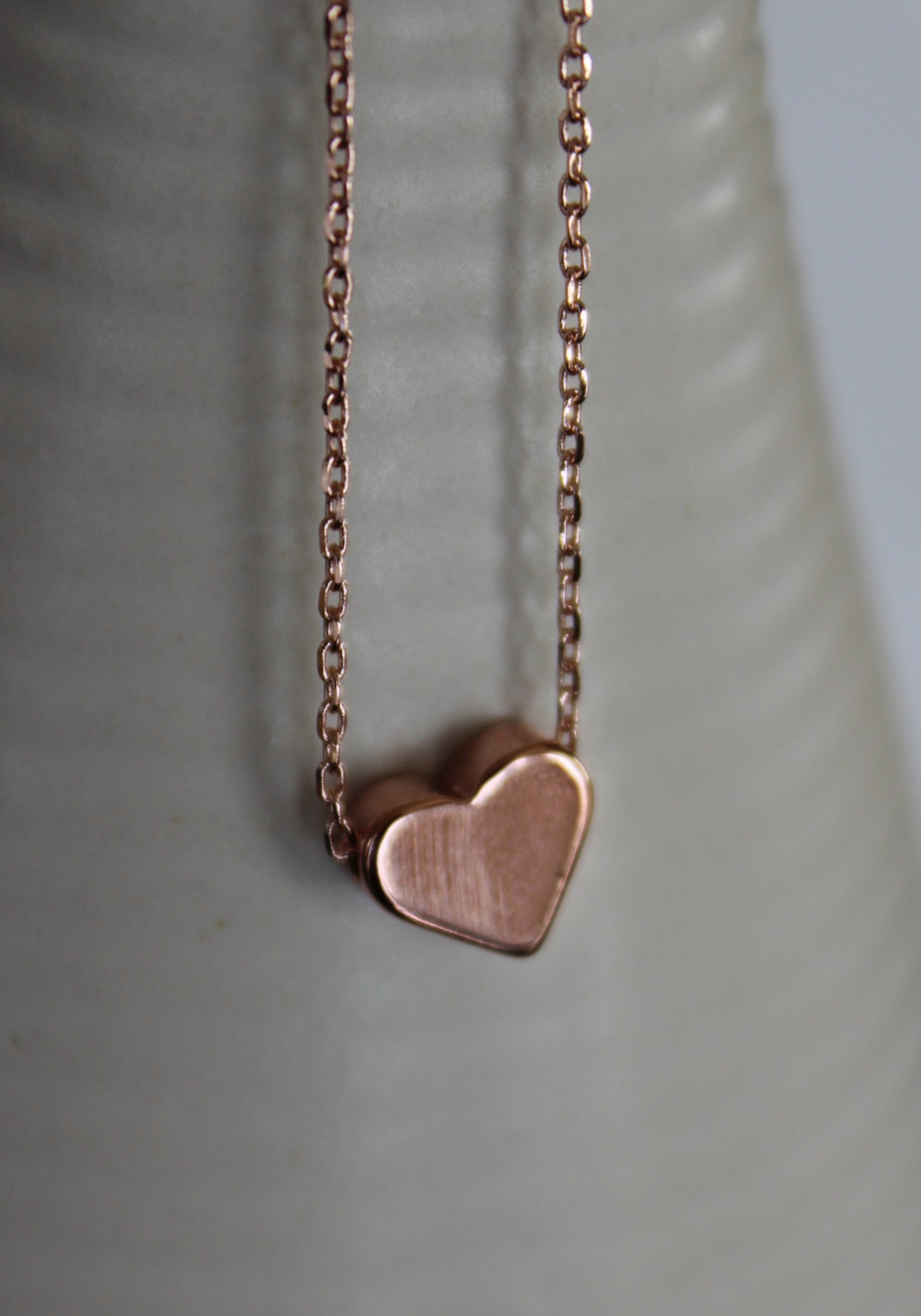 Tiny Rose Gold Heart Necklace...small Heart Necklace...bridal - Etsy