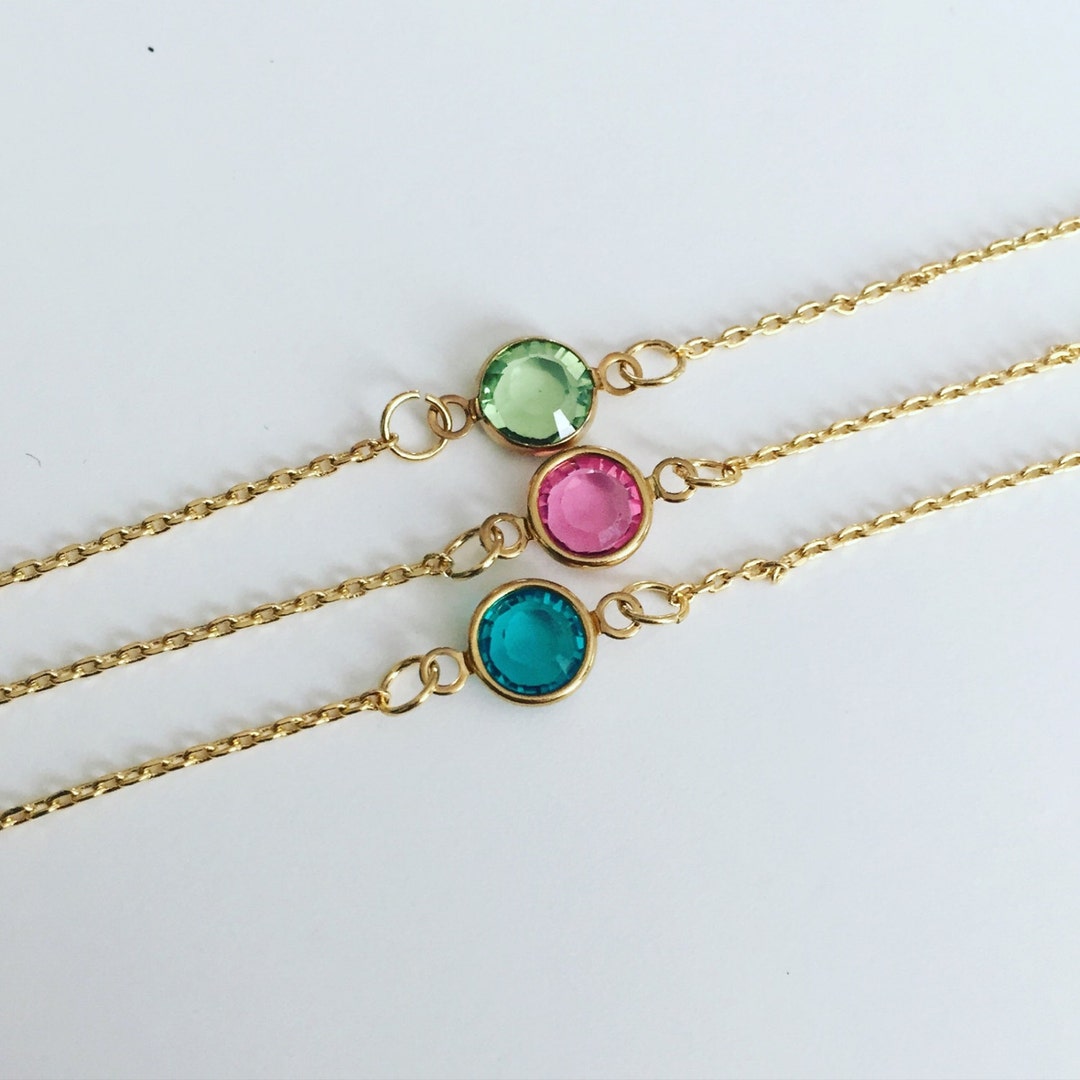 Birthstone Chain Bracelet - Etsy