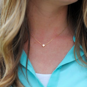 Gold Star Necklace...small Star Necklace...tiny Gold Star Necklace ...