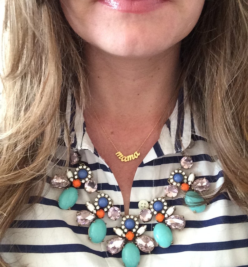 Tiny Gold Cursive Mama ..gold Script Necklace...love Necklace - Etsy