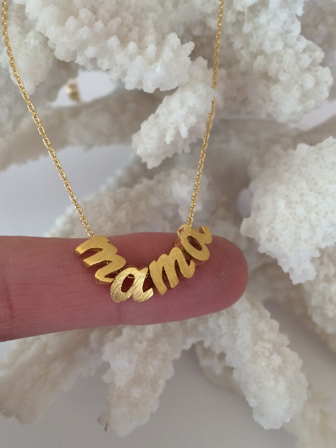 Tiny Gold Cursive Mama ..gold Script Necklace...love Necklace Script ...