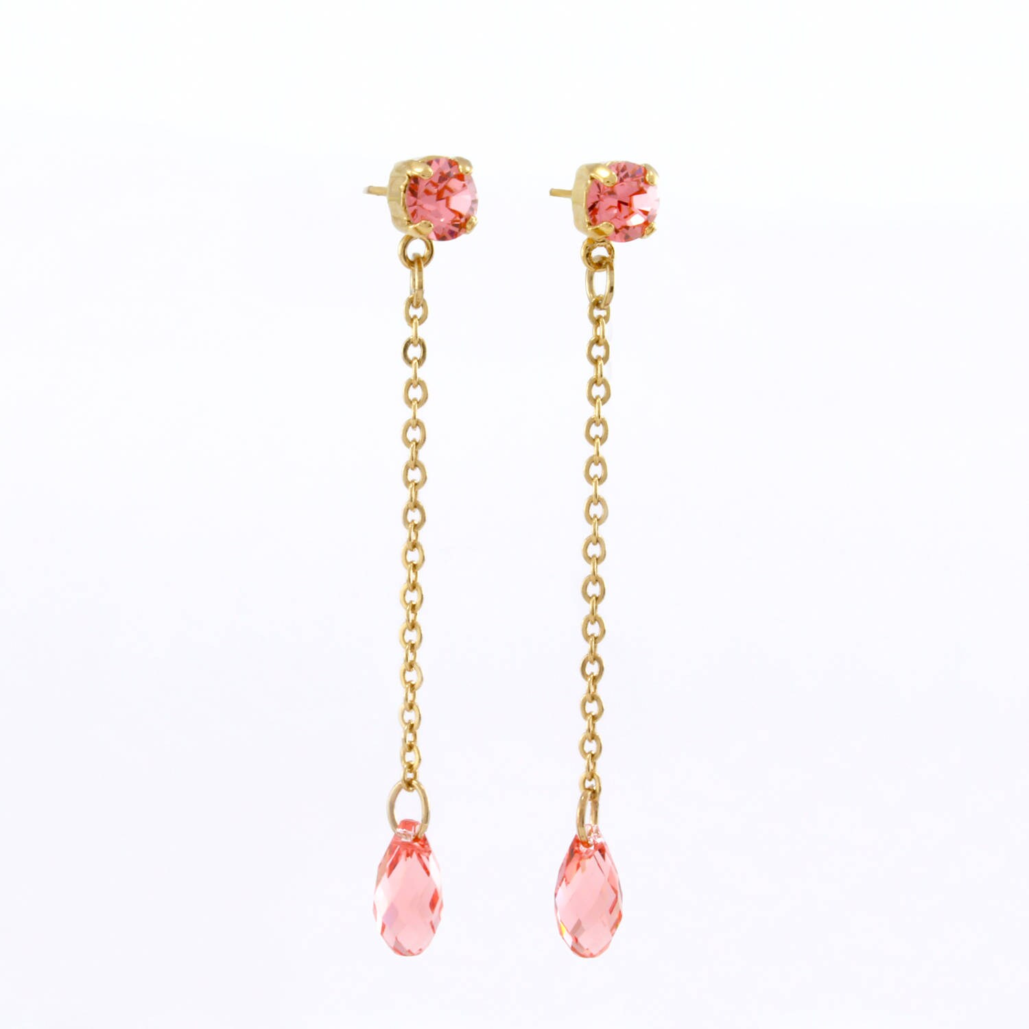 Earrings Blush Pink Light Pink Long Earrings Light Pink Drop - Etsy