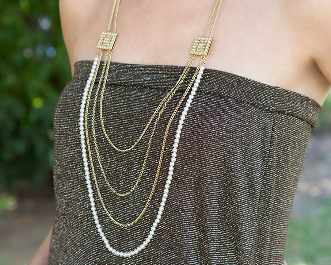 Long Statement Necklace for Women, Statement Layered Necklace, Layering ...