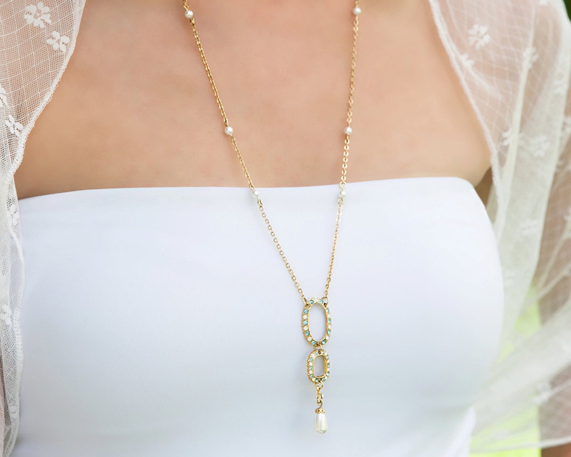 Long Gold Pendant Necklace Long Pendant Long Necklace - Etsy
