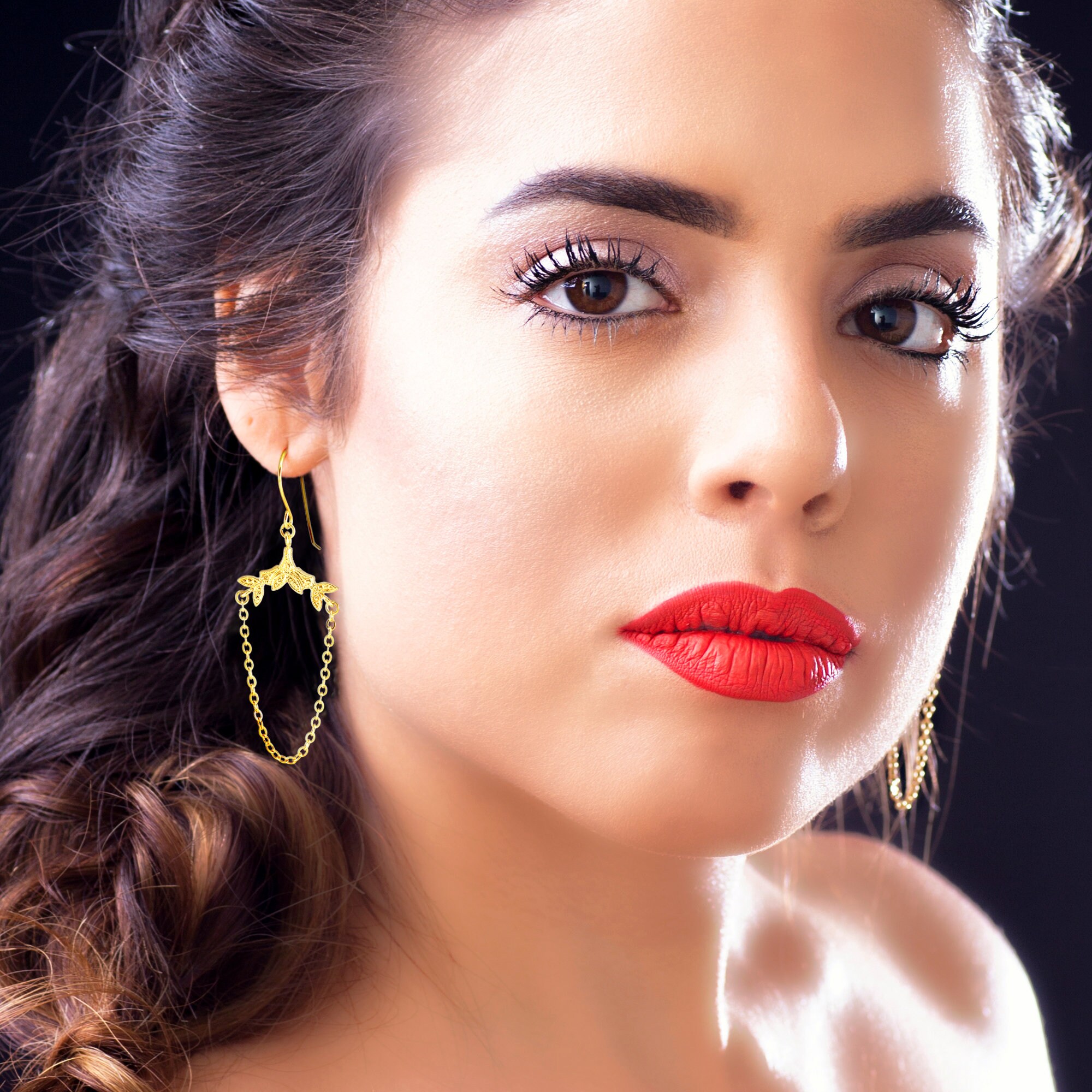 Long Gold Dangle Earring Boho Bridal Earring - Etsy