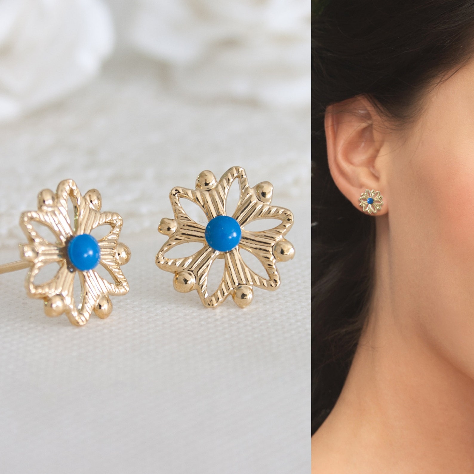 Blue Bridesmaid Jewelry Blue Bridesmaid Earrings Blue - Etsy