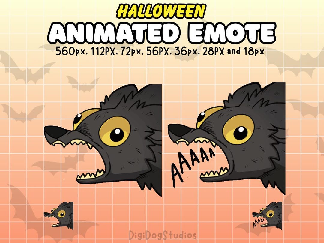 Animated Halloween Werewolf Twitch Emote: Screaming Alerts - Etsy
