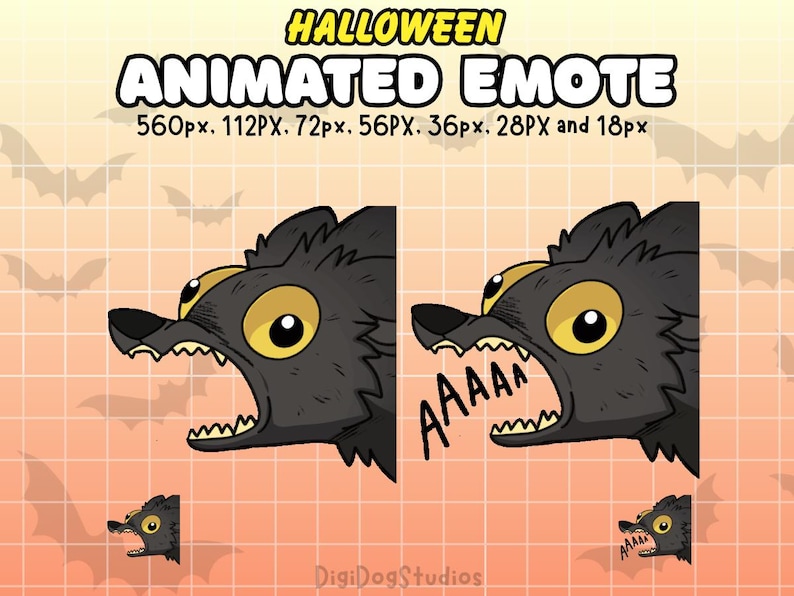Animated Halloween Werewolf Twitch Emote: Screaming Alerts - Etsy