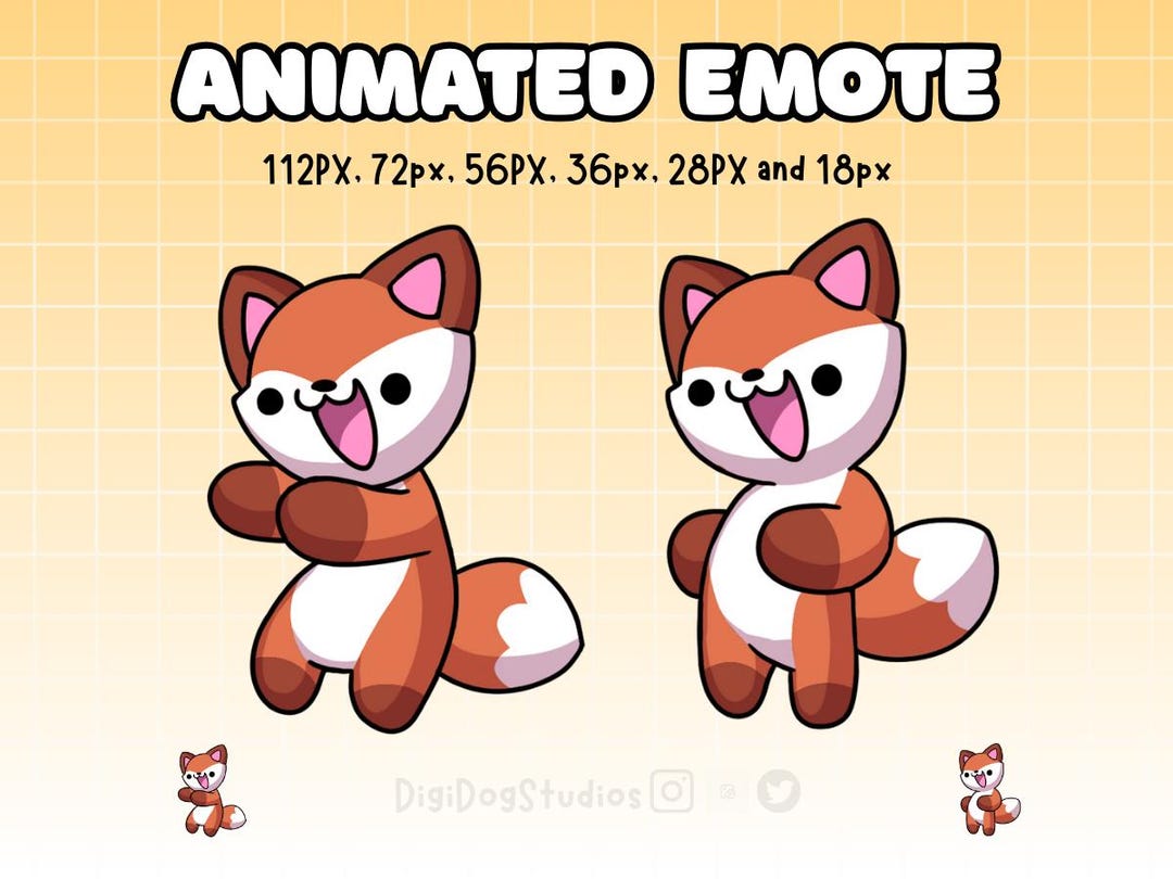 Dancing Fox Animated Emote | Twitch Alerts | for Twitch, Youtube, Kick ...