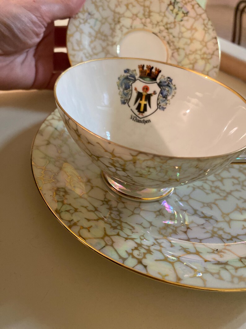 Vintage Luncheon Set, Souvenir Porcelain Tea Cup and Saucer With Plate ...