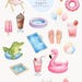 Pool Party Watercolor Clipart Set - Party Clipart - Summer Party ...