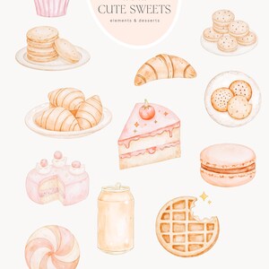 Cute Sweet & Dessert Clipart - Watercolor Desserts - Sweets - Clipart ...