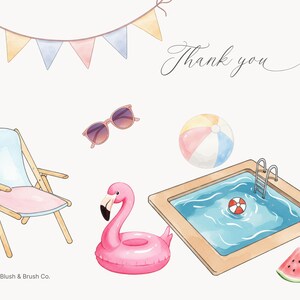 Pool Party Watercolor Clipart Set - Party Clipart - Summer Party ...