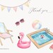 Pool Party Watercolor Clipart Set - Party Clipart - Summer Party ...