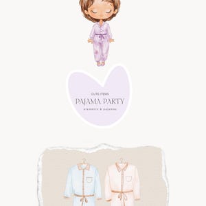 Pajama Party Clipart Set - Watercolor Pajamas - Clipart for Kids ...