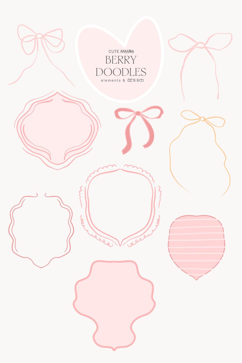 Berry Doodles Clipart Set - Berry First Clipart - Handmade Doodles ...
