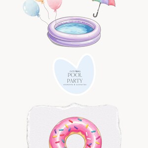 Pool Party Watercolor Clipart Set - Party Clipart - Summer Party ...