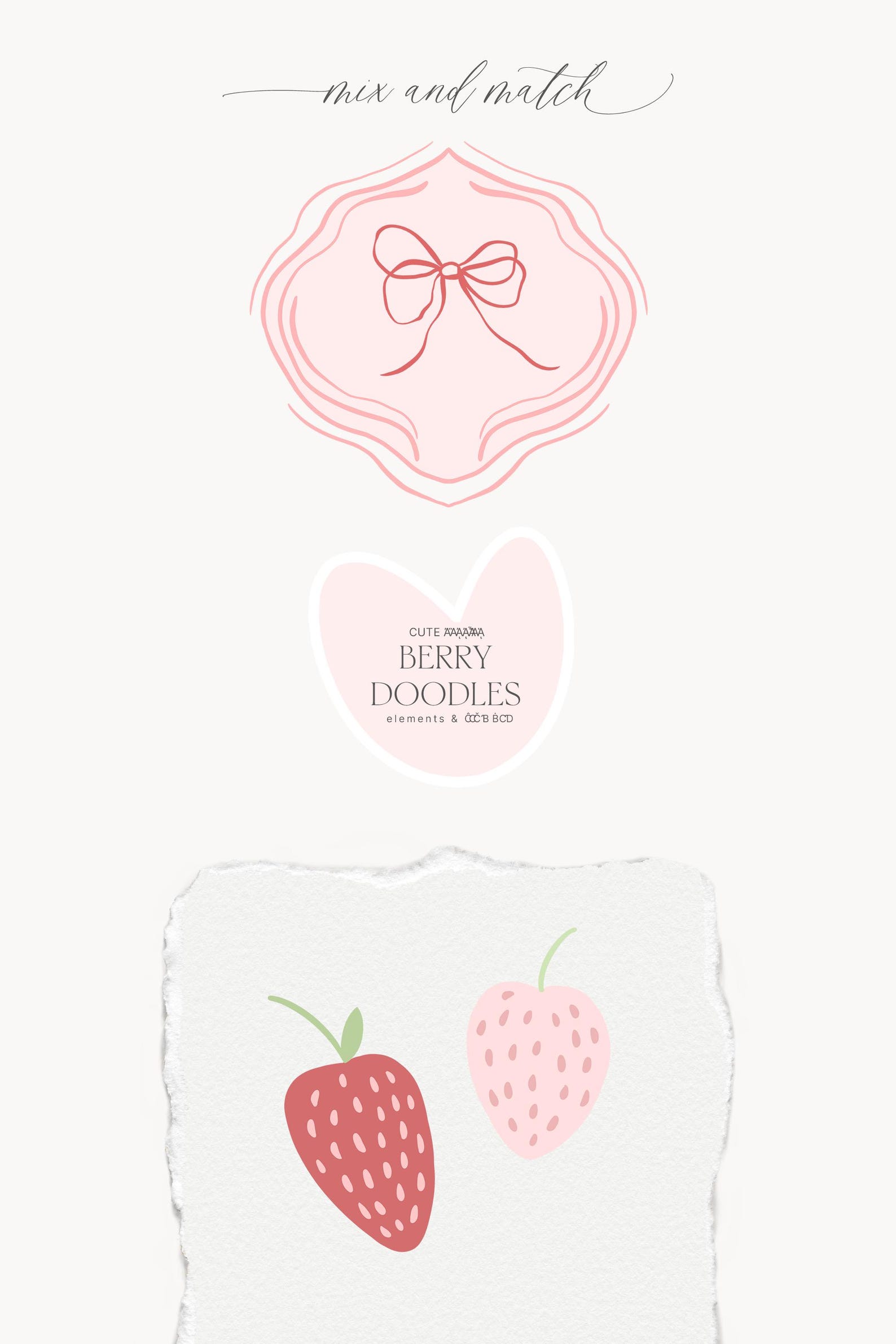 Berry Doodles Clipart Set - Berry First Clipart - Handmade Doodles ...