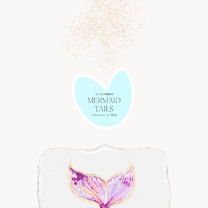 Watercolor & Glitter Mermaid Tails - Mermaid Clipart Set - Glitter ...