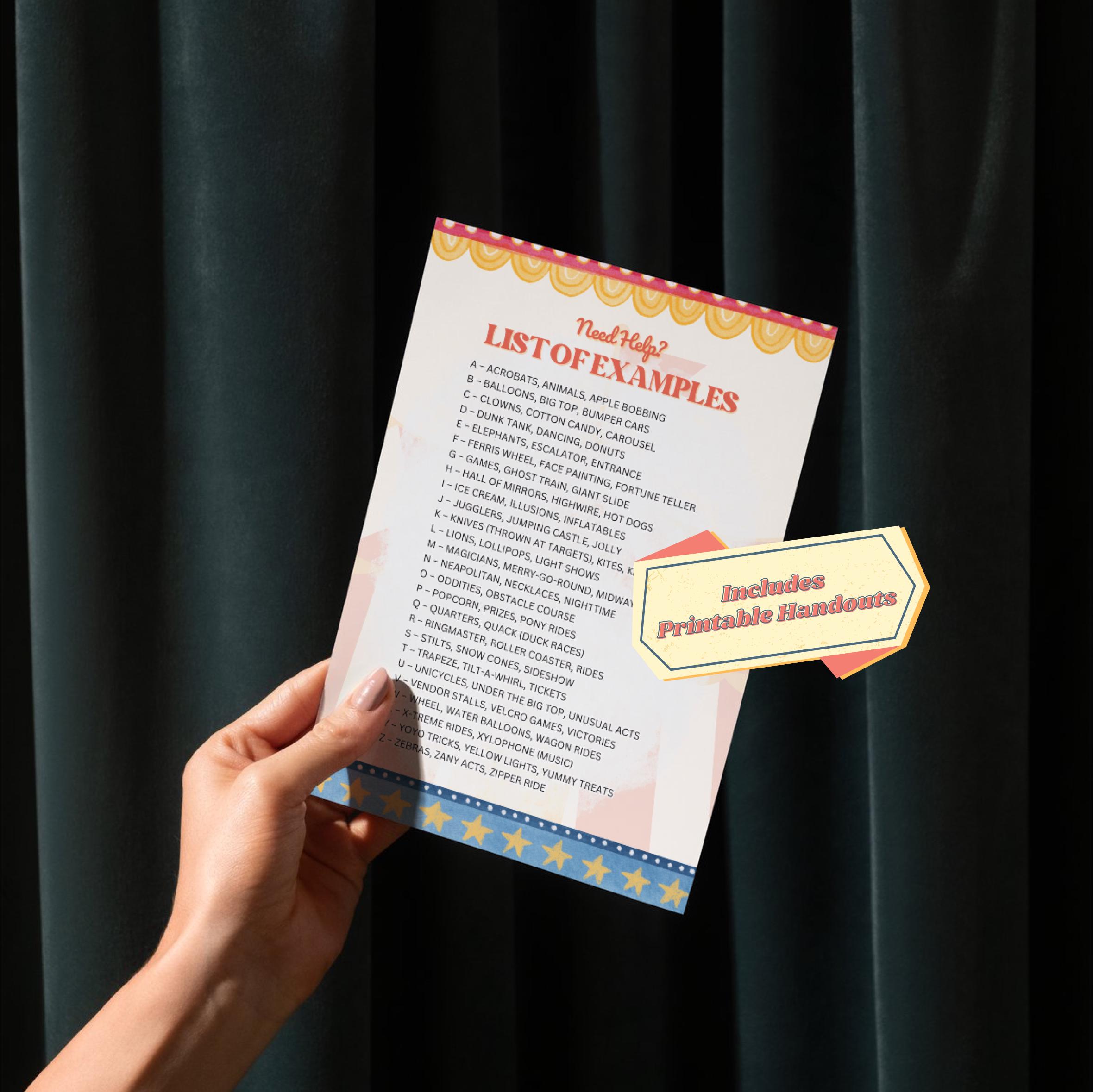 Circus Baby Shower Guest Book: Abcs Keepsake Activity (digital Download ...