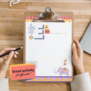 Circus Baby Shower Guest Book: Abcs Keepsake Activity (digital Download ...