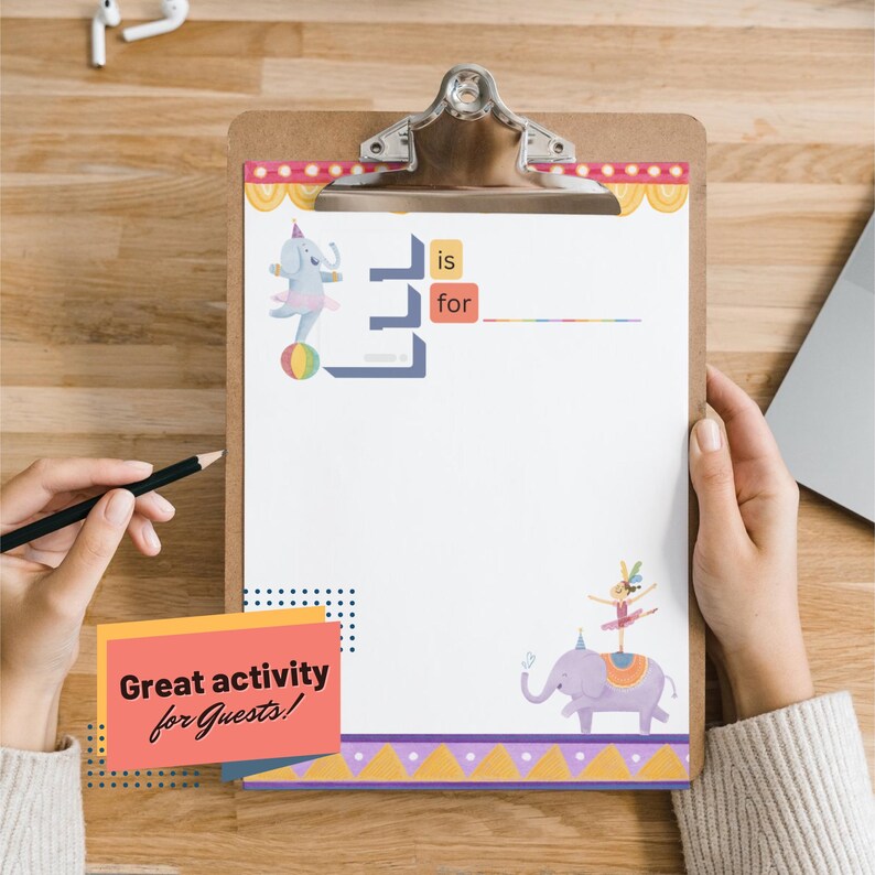 Circus Baby Shower Guest Book: Abcs Keepsake Activity (digital Download ...