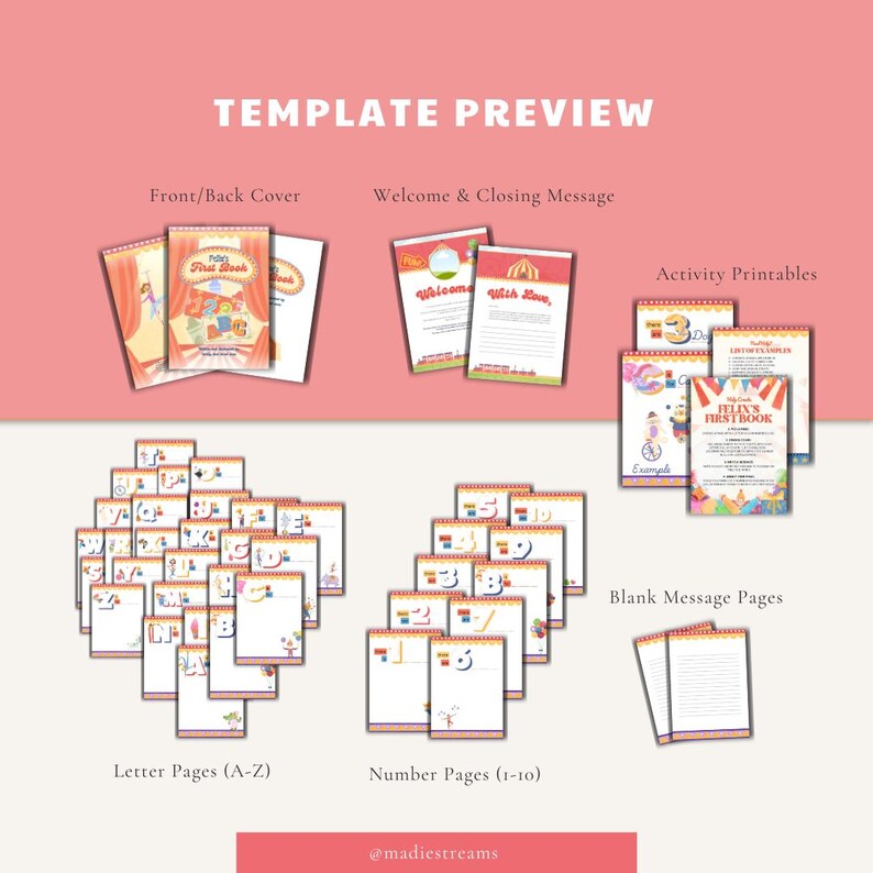 Circus Baby Shower Guest Book: Abcs Keepsake Activity (digital Download ...