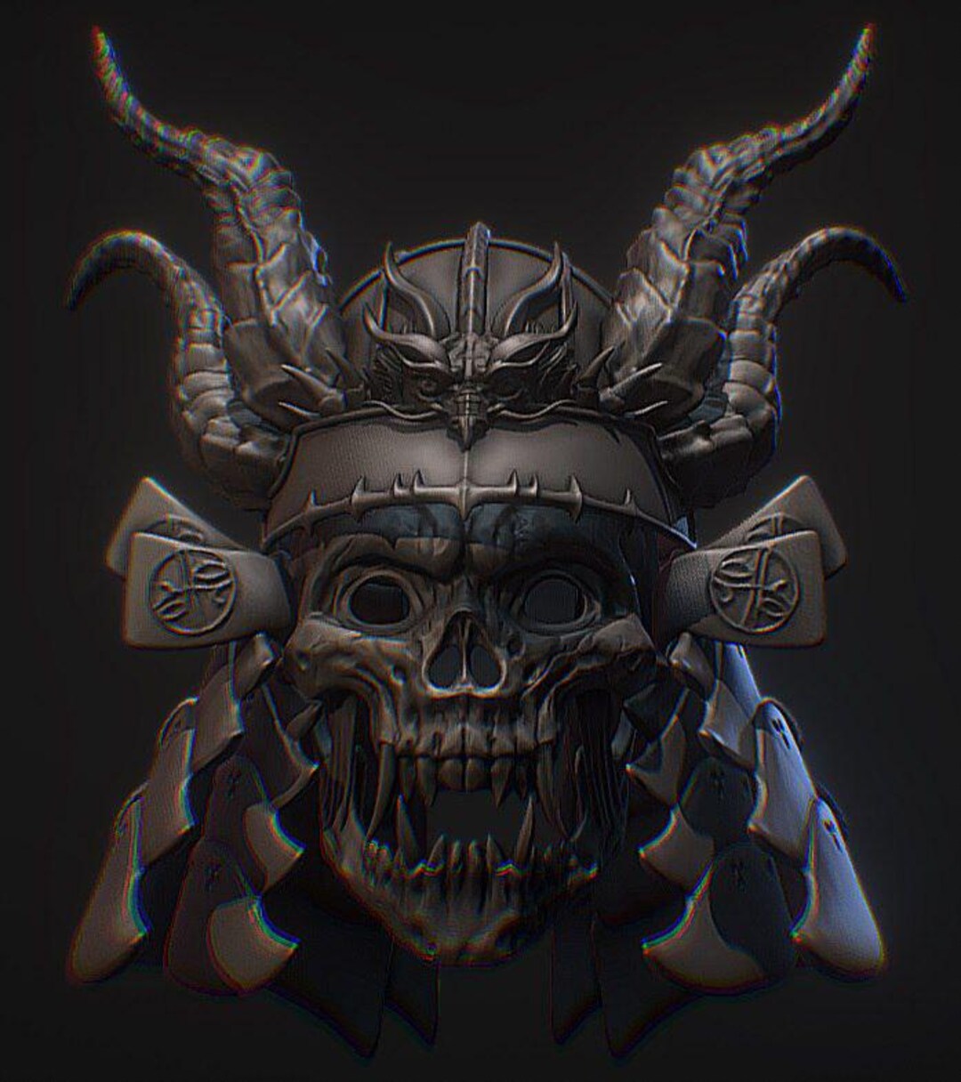 Demon Samuri Helmet 3d - Etsy
