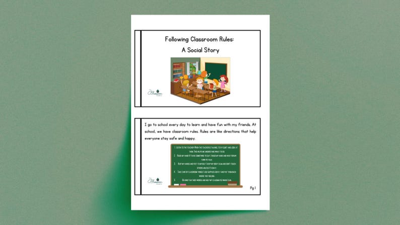 Classroom Rules: A Social Story - Etsy
