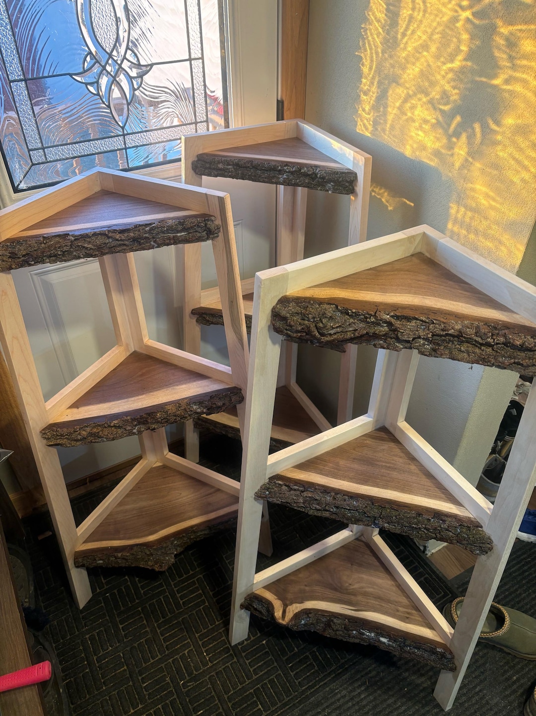 Live Edge Corner Shelf - Etsy