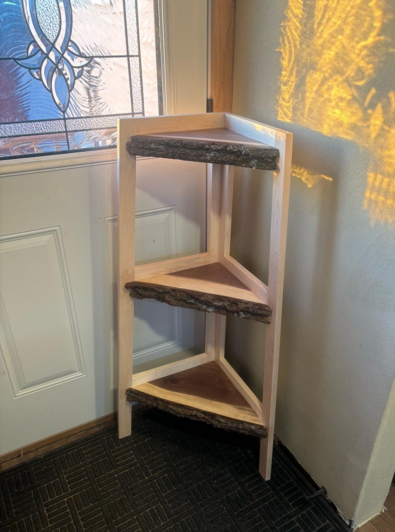 Live Edge Corner Shelf - Etsy