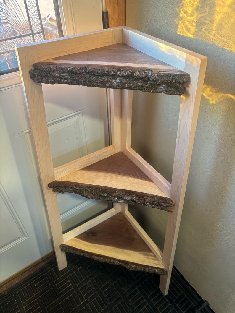 Live Edge Corner Shelf - Etsy