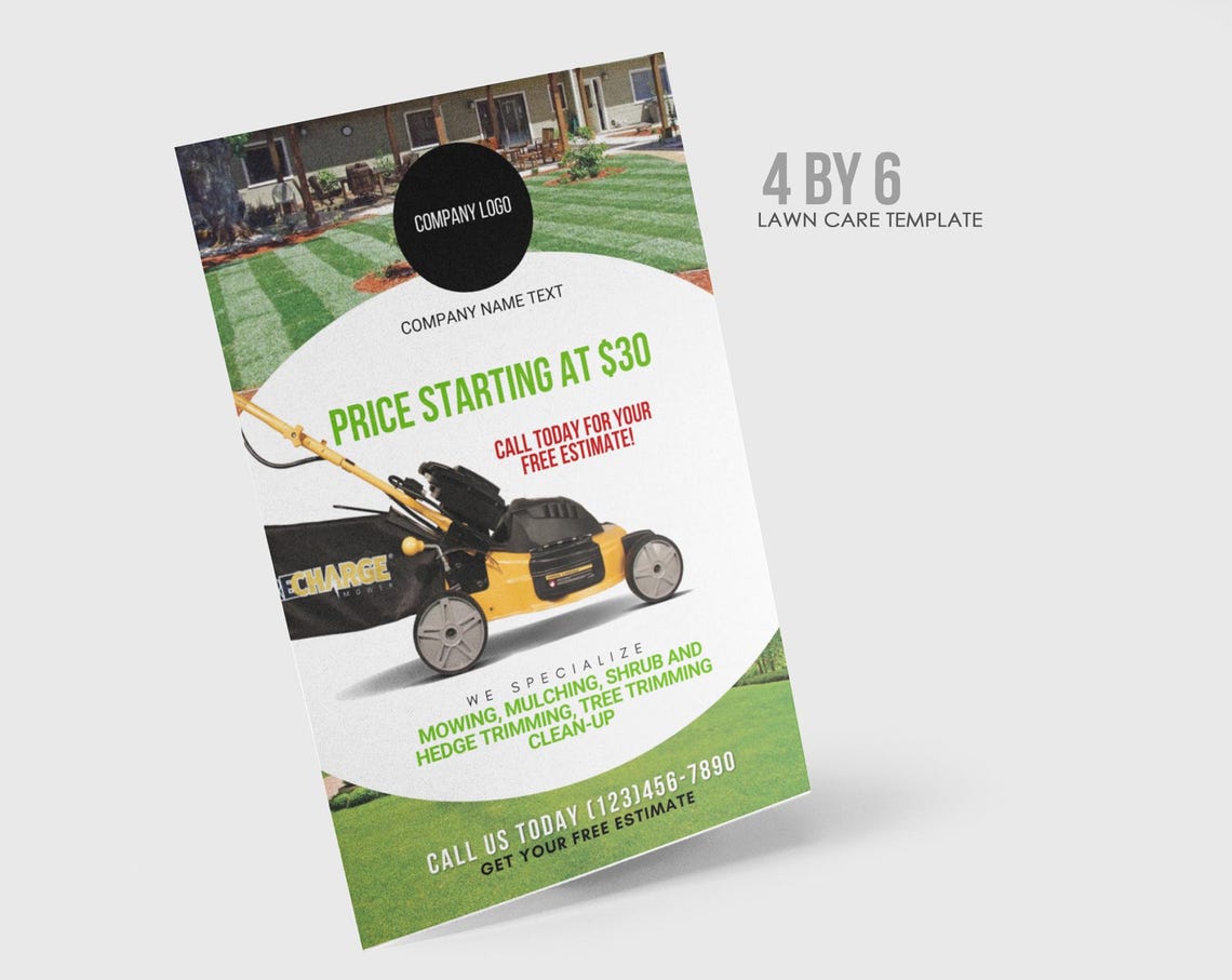 Editable 4x6 Lawn Care Flyer - Etsy