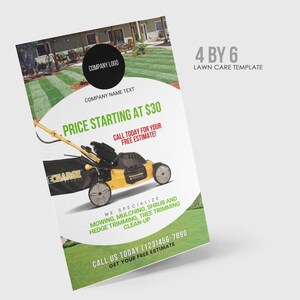 Editable 4x6 Lawn Care Flyer - Etsy