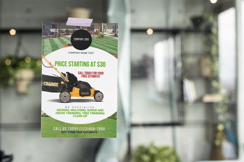 Editable 4x6 Lawn Care Flyer - Etsy