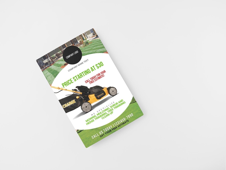 Editable 4x6 Lawn Care Flyer - Etsy